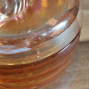 Vintage Jeanette Peach Lusterware Carnival Glass Powder Jar Trinket Box ...