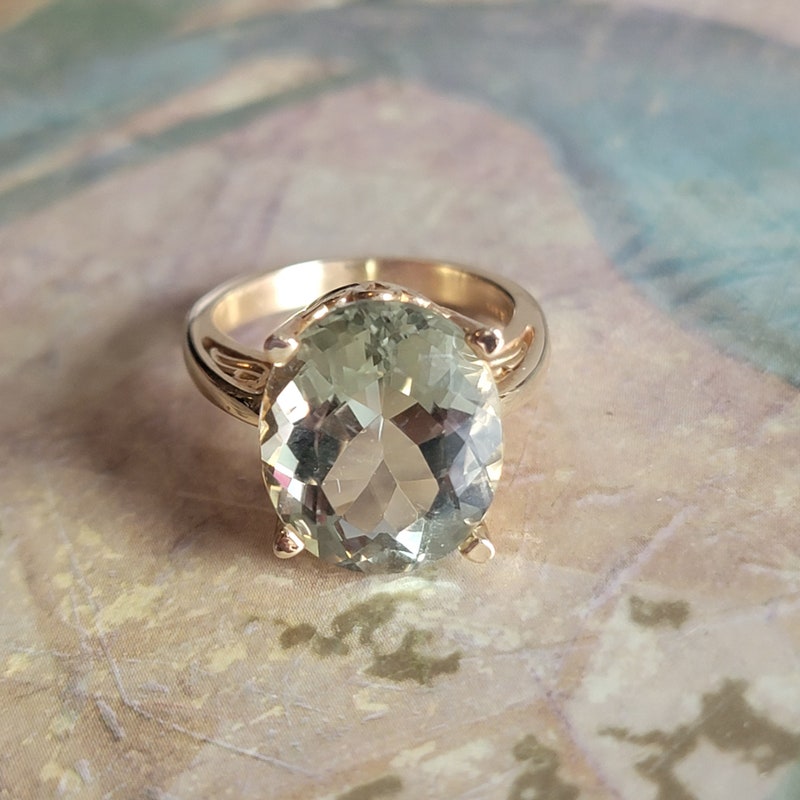 Prasiolite Ring - Etsy