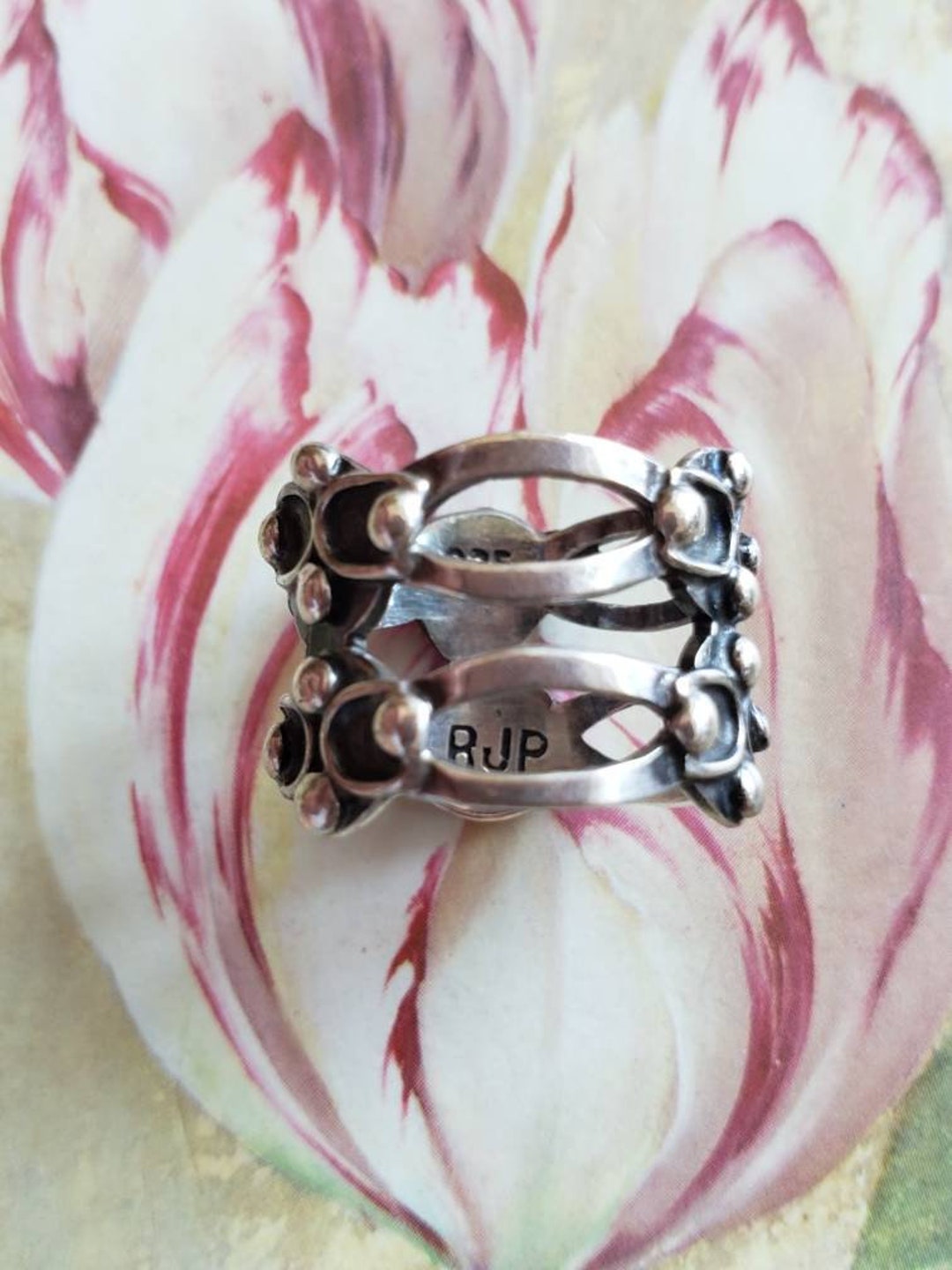 Vintage Sterling Silver Signed RJP Mexico Maker's Mark Hand Made Ring ...