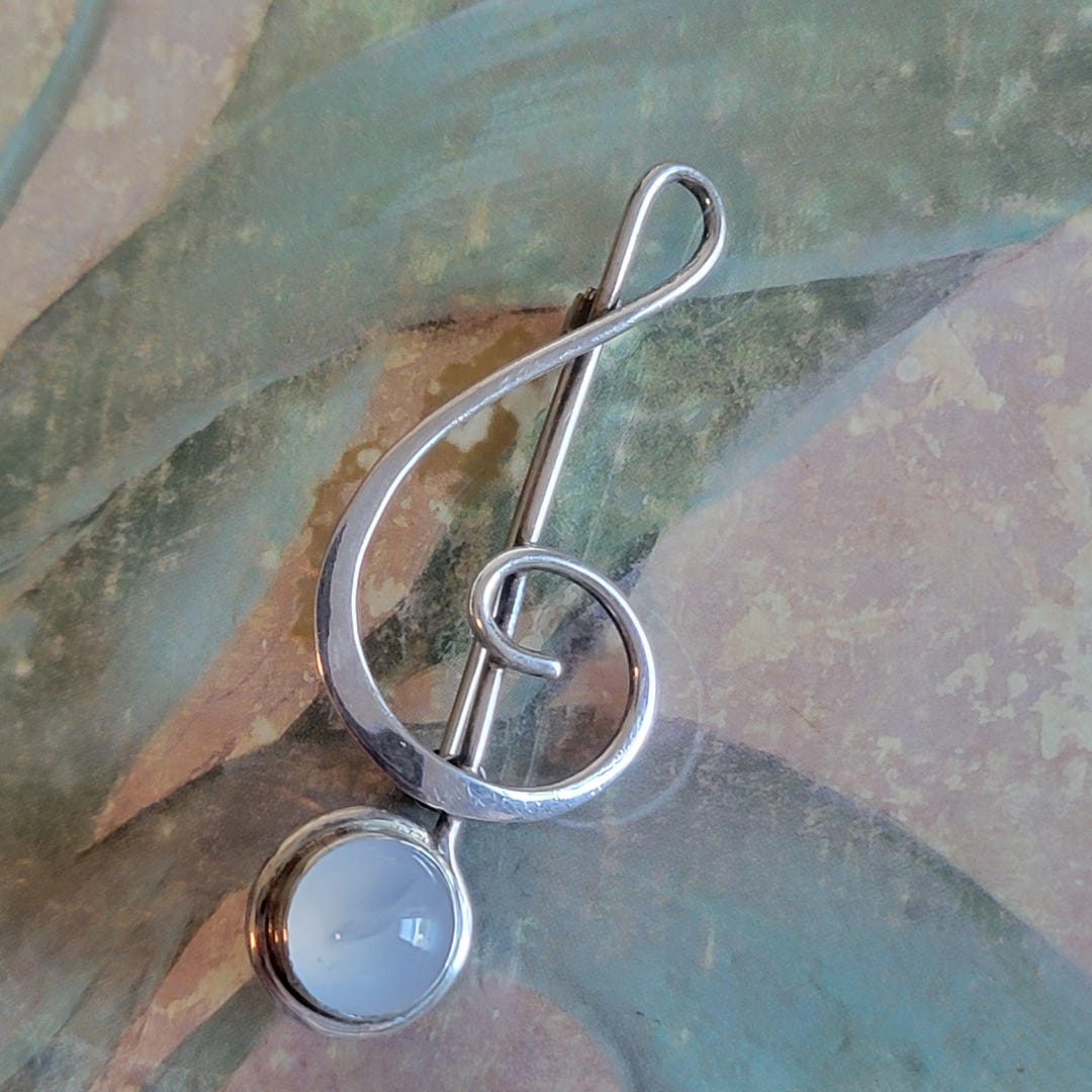 Vintage GFMW Great Falls Metal Works Sterling Silver G Clef Pin or ...