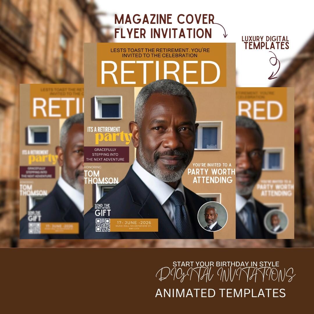 Retirement Party Invitation Template | Editable Canva Flyer Digital ...