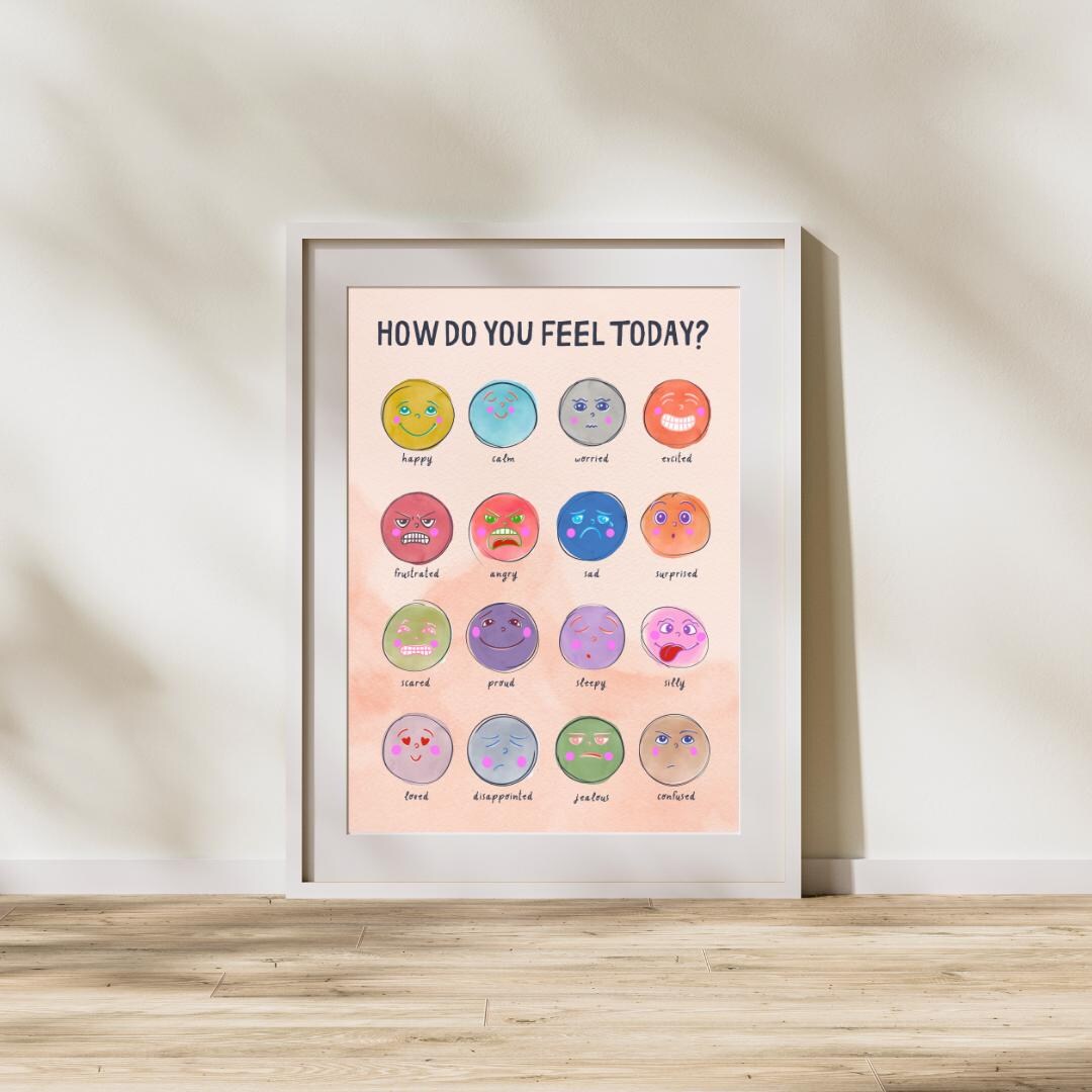 How Do You Feel Today? Feelings Chart for Kids - Poster | Emotion ...