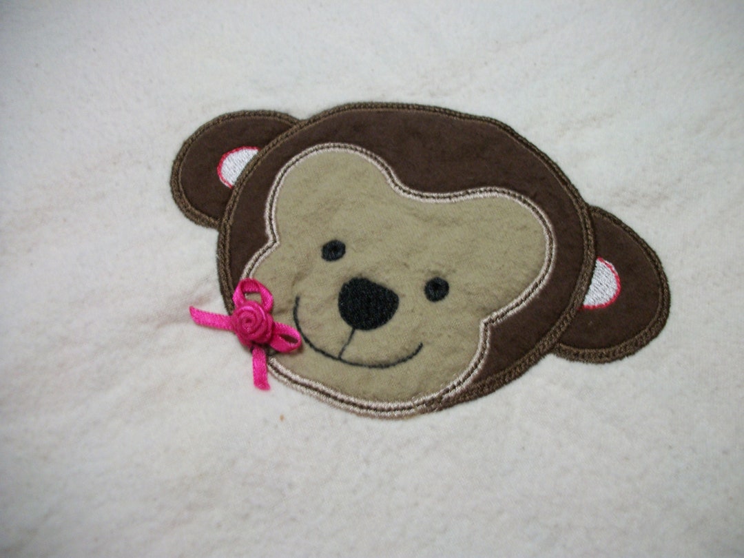 Reversible Baby Blanket Hot Pink Monkey Print Flannel and Beige Flannel ...