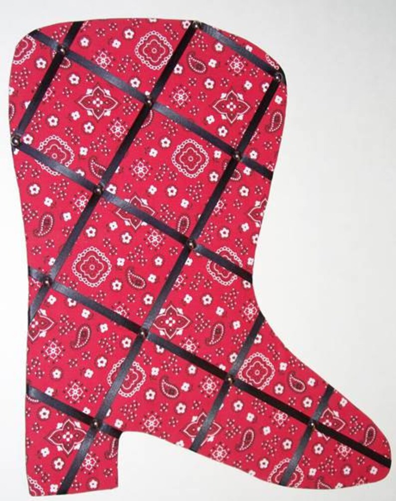 Red Bandana Cowboy Boot Memory Board Wall Hanging Bulletin Board - Etsy