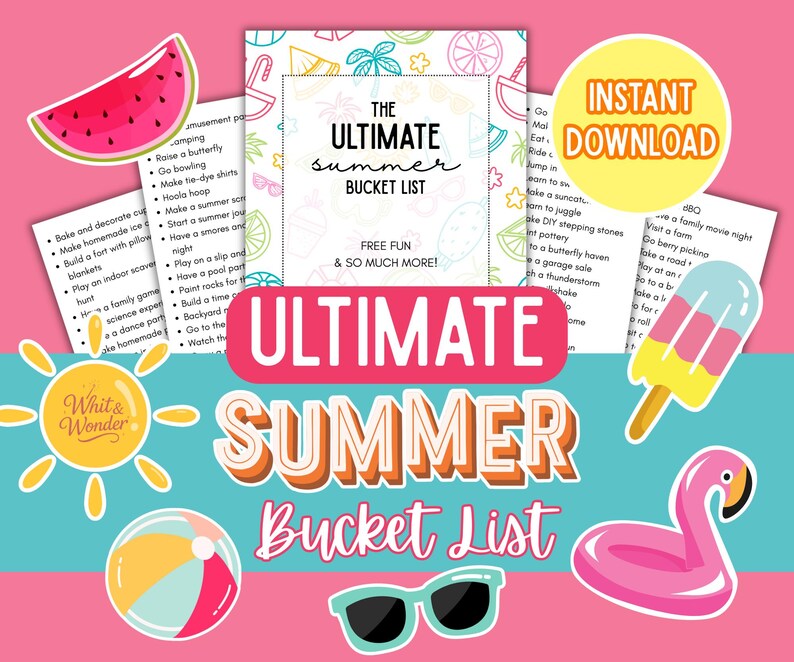Ultimate Summer Bucket List Printable for Kids & Families | 190+ Fun ...