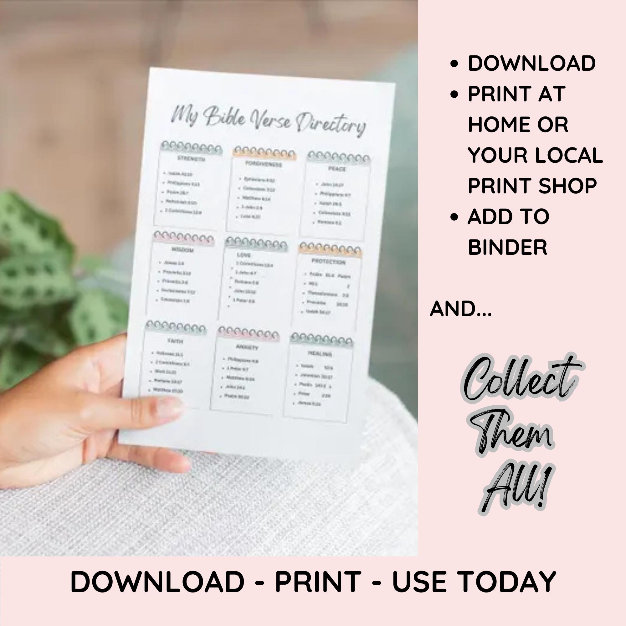 Bible Verse Study System | War Binder Scripture Directory + Tip-in ...