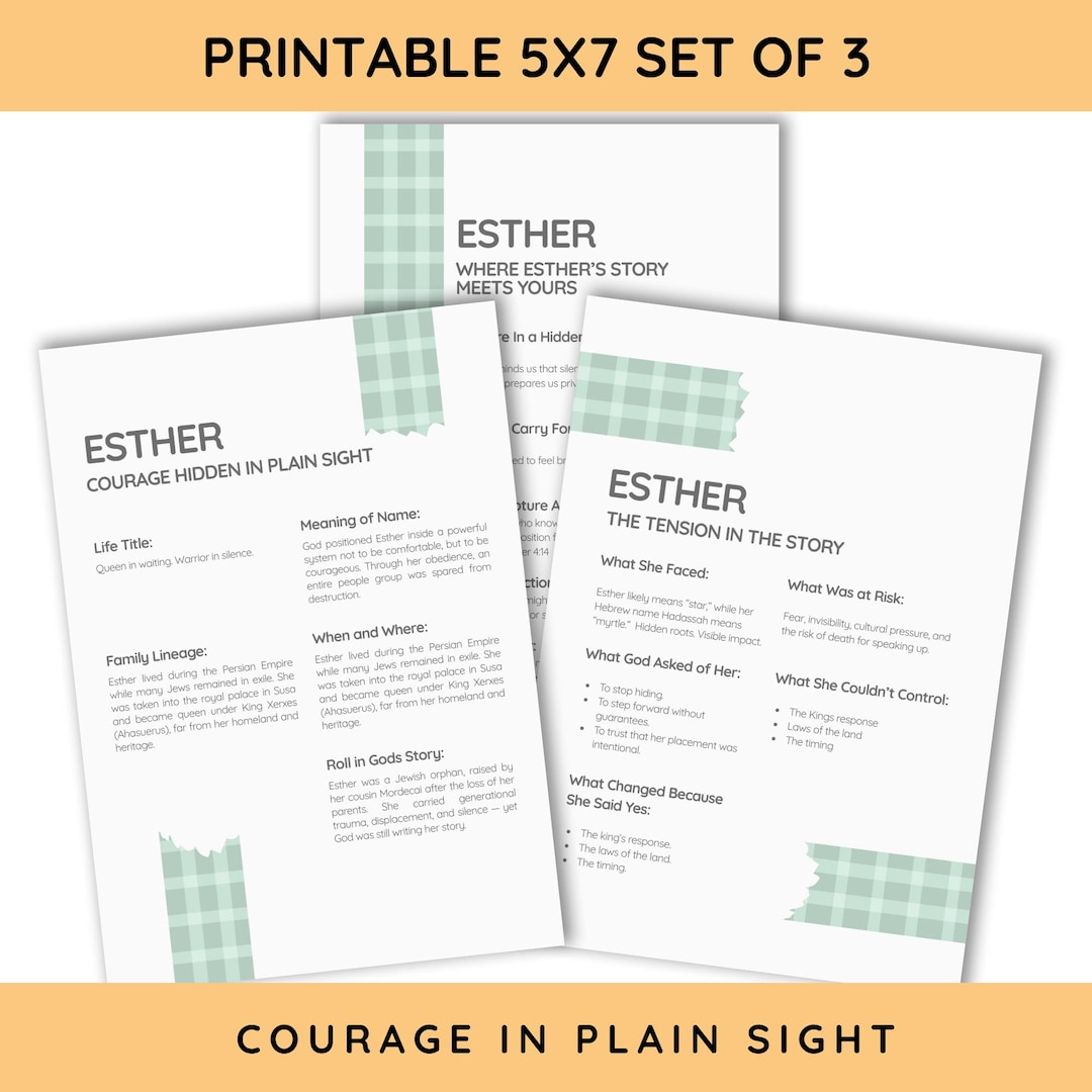 Esther: Courage Hidden in Plain Sight | Bible Characters | Bible Study ...