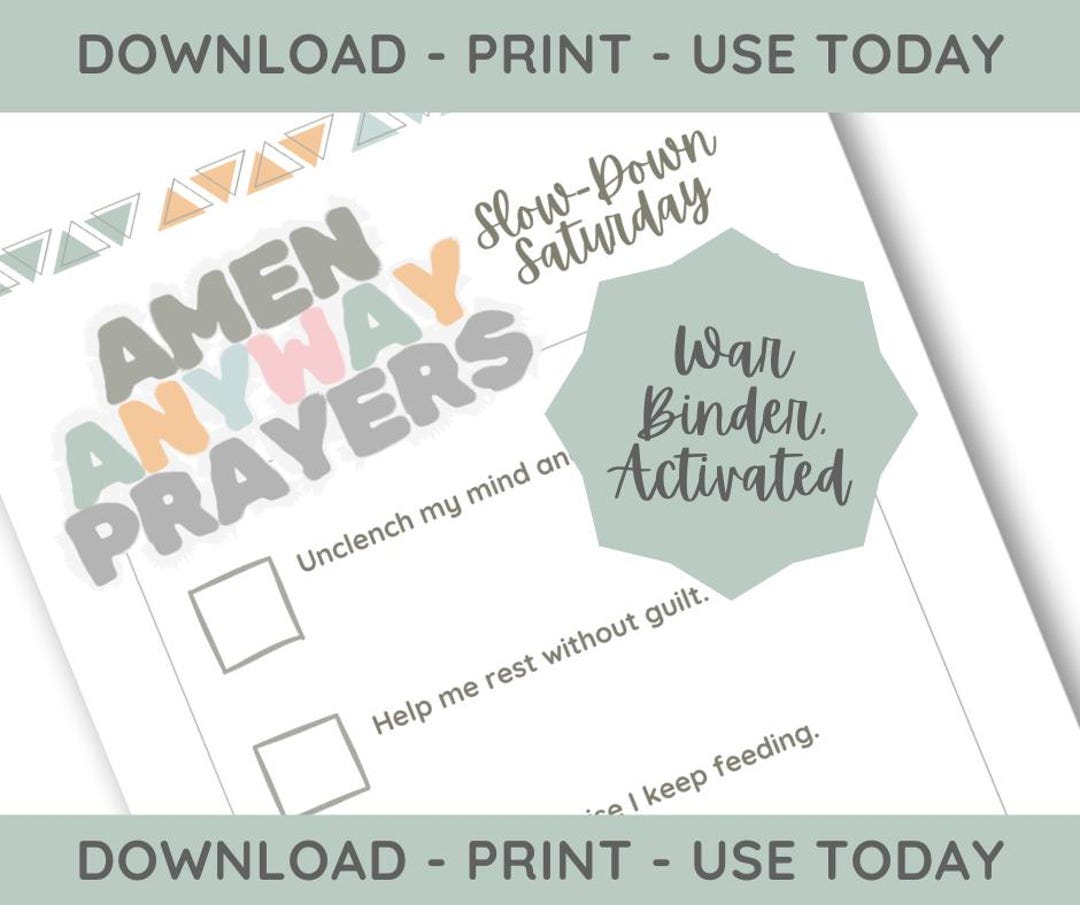 Prayer Binder | Bible War Binder Activated | Amen Anyway Prayers | Slow ...