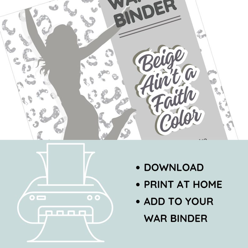 2026 War Binder: Beige Aint A Faith Color | Loaded Bible Inserts | Mega ...