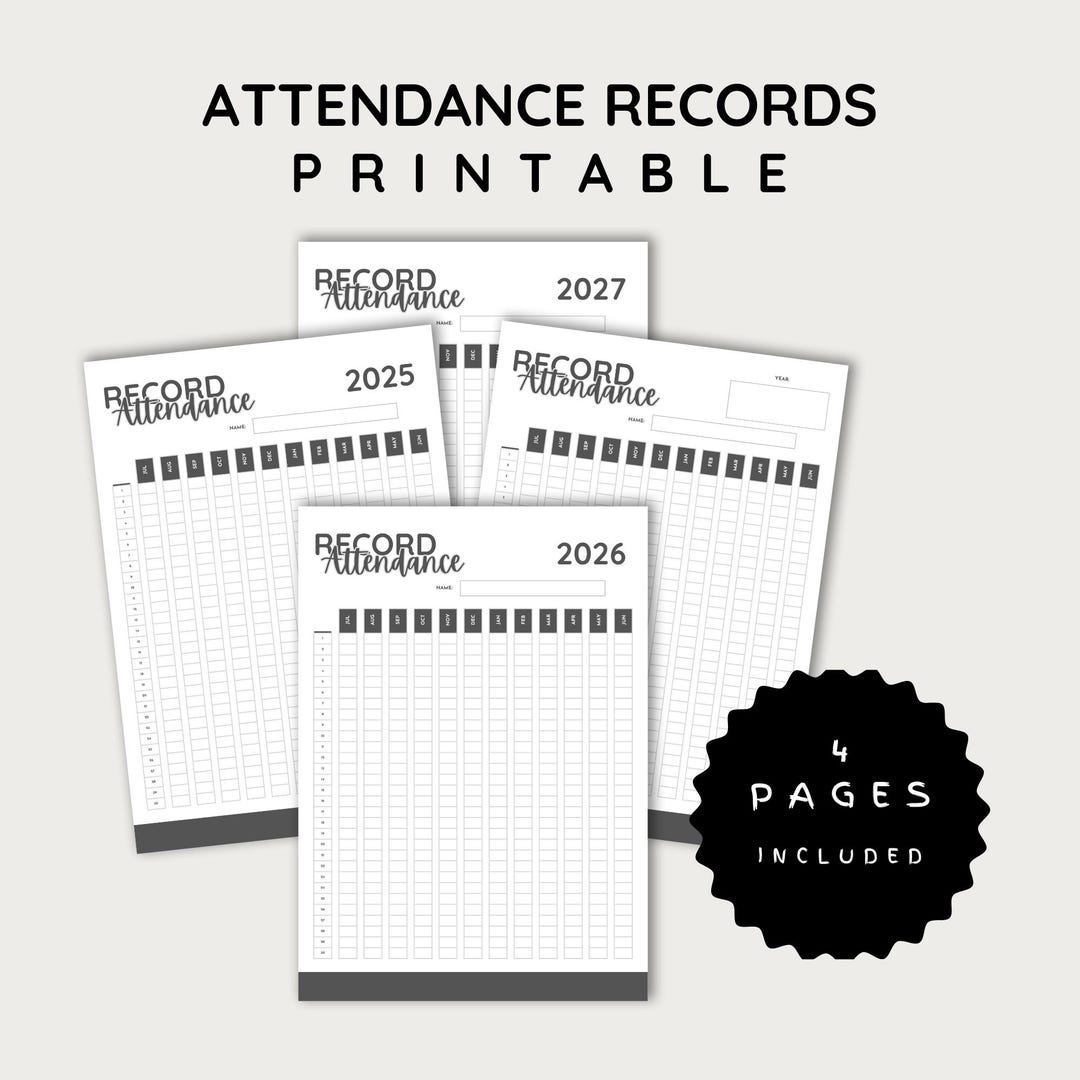 Attendance Tracker Attendance Log: Student Attendance Sheet Printable ...