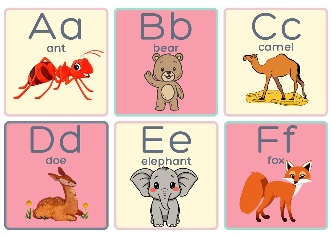 Alfabeto de animales en PDF para niños pequeños | Libro imprimible de ...