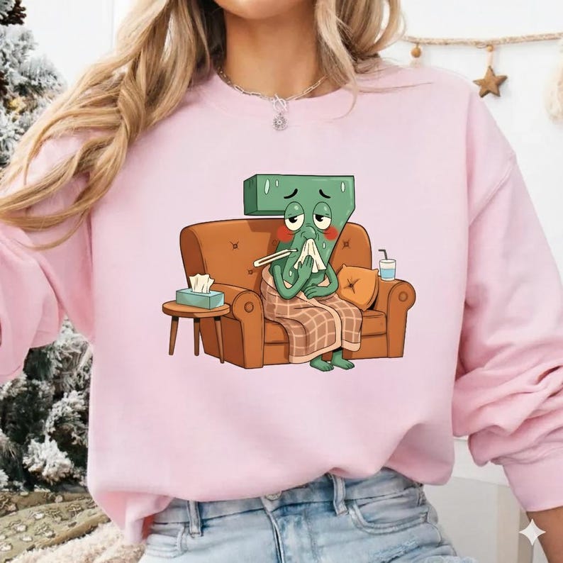 Cute Sick Day Clipart PNG | Cartoon Ill Girl Digital Art for ...