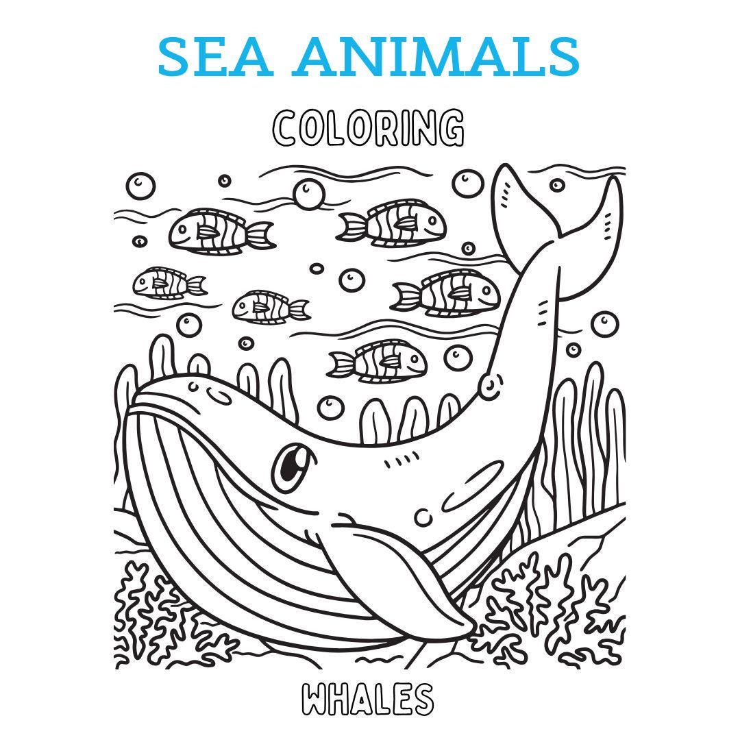 Cute Ocean Animals Coloring Pages Adult and Kid Coloring Page Best ...