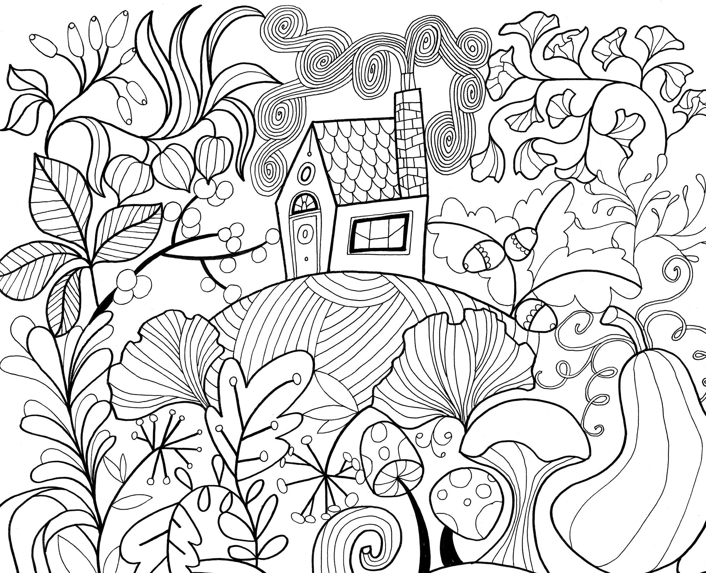 Digital File: Autumn Colouring Sheet - Etsy