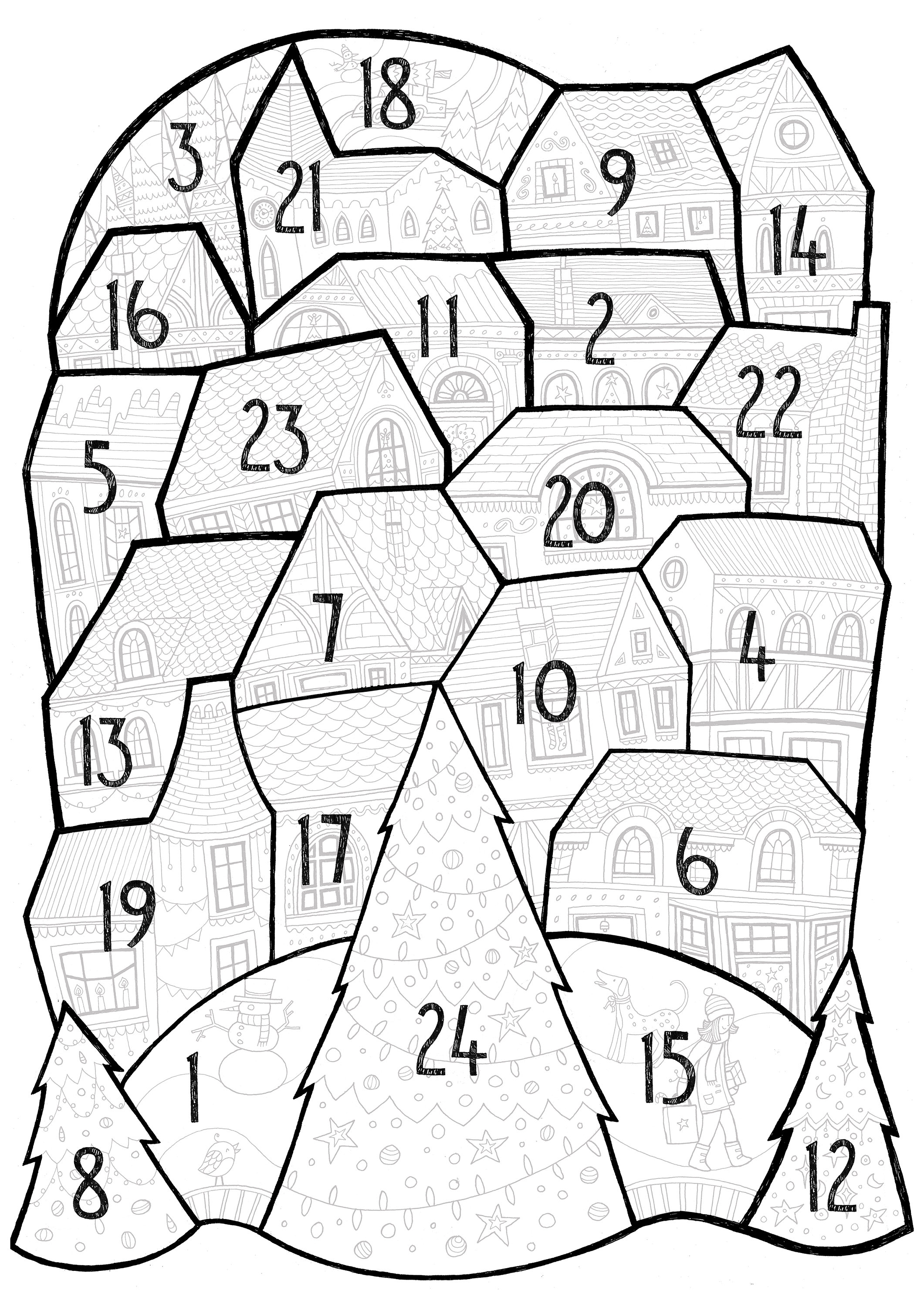 Digital File: Advent Colouring in Poster - Etsy