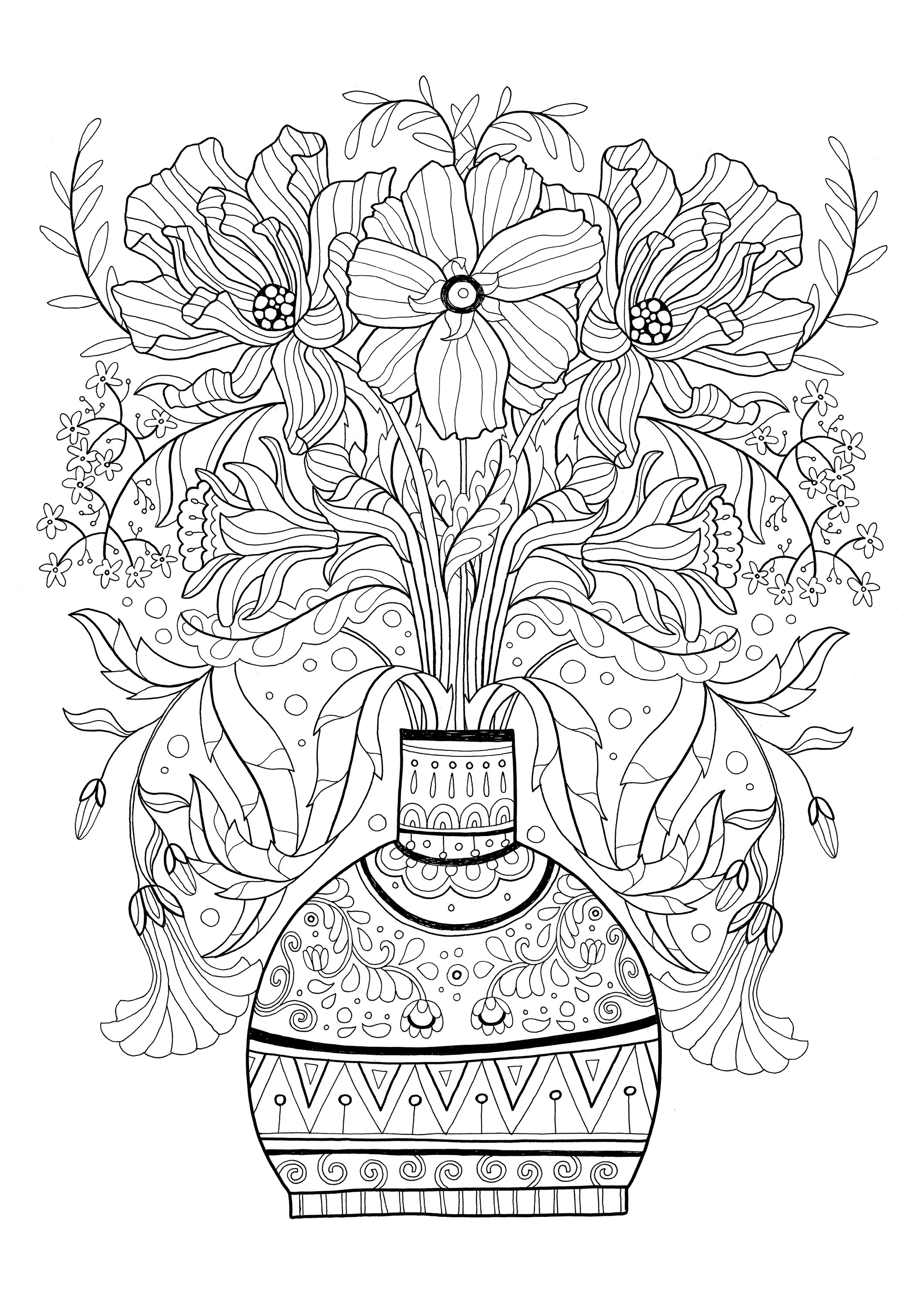 Digital File: Summer Flowers Colouring Sheet - Etsy