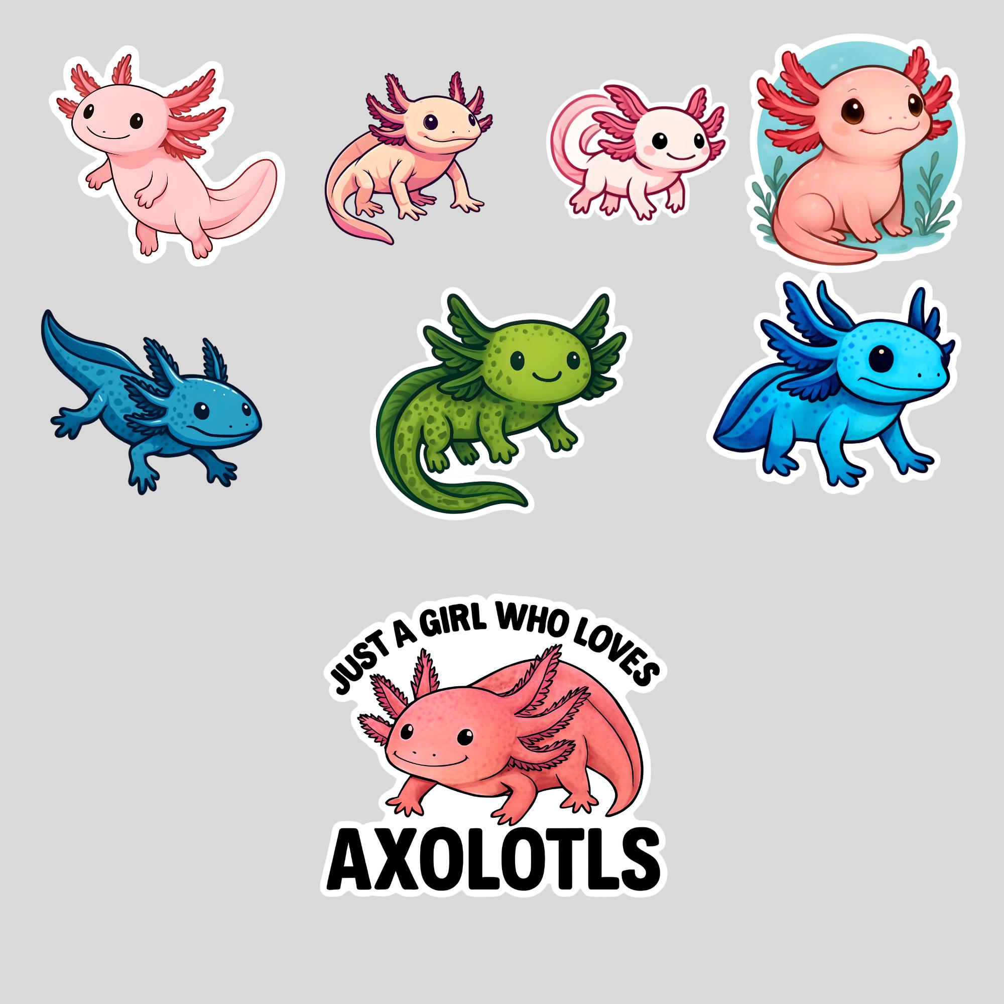Axolotl PNG Files, Cute Axolotl Clipart, Baby Axolotl Art, Axolotl ...