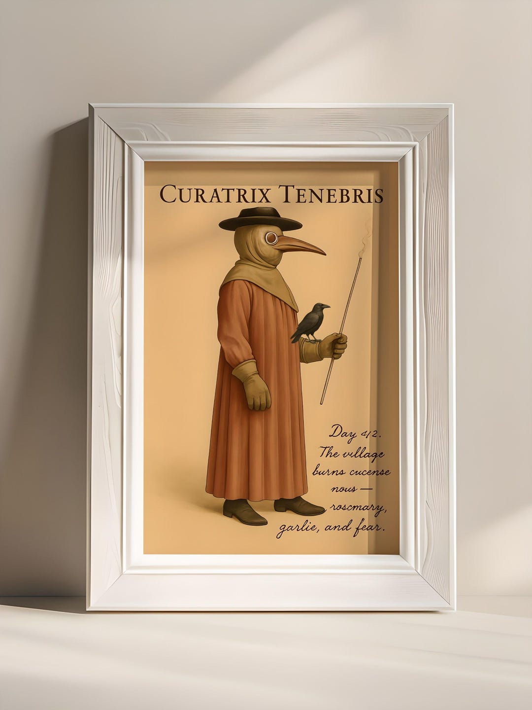 Female Plague Doctor Poster, Pink Plague Doctor Art, Historical Wall ...