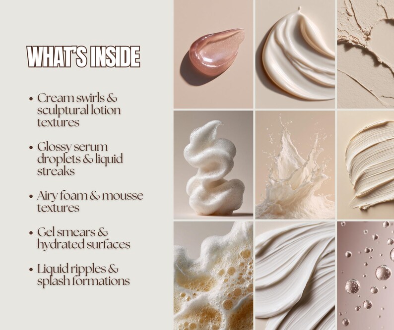 Skincare Texture Backgrounds | Creams, Serums, Gels & Foams | Beauty ...