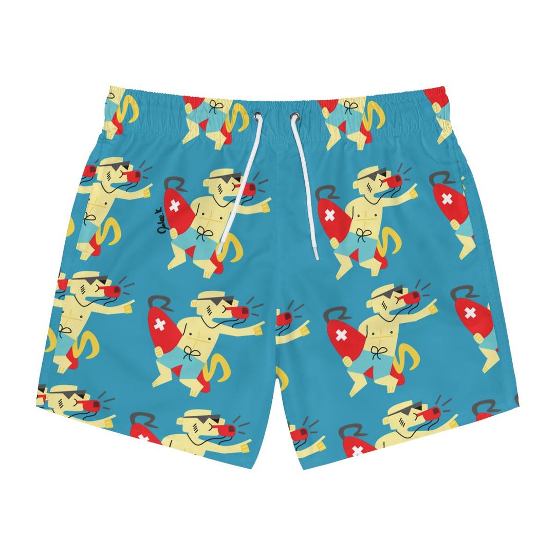 Fun Animal Swim Trunks - Meerkat Lifeguard Hybrid Summer Swimwear ...