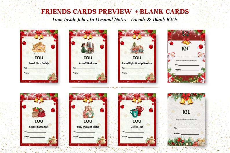Christmas Gift IOU Cards (I Owe You) | 24 Printables + Bonus - Etsy