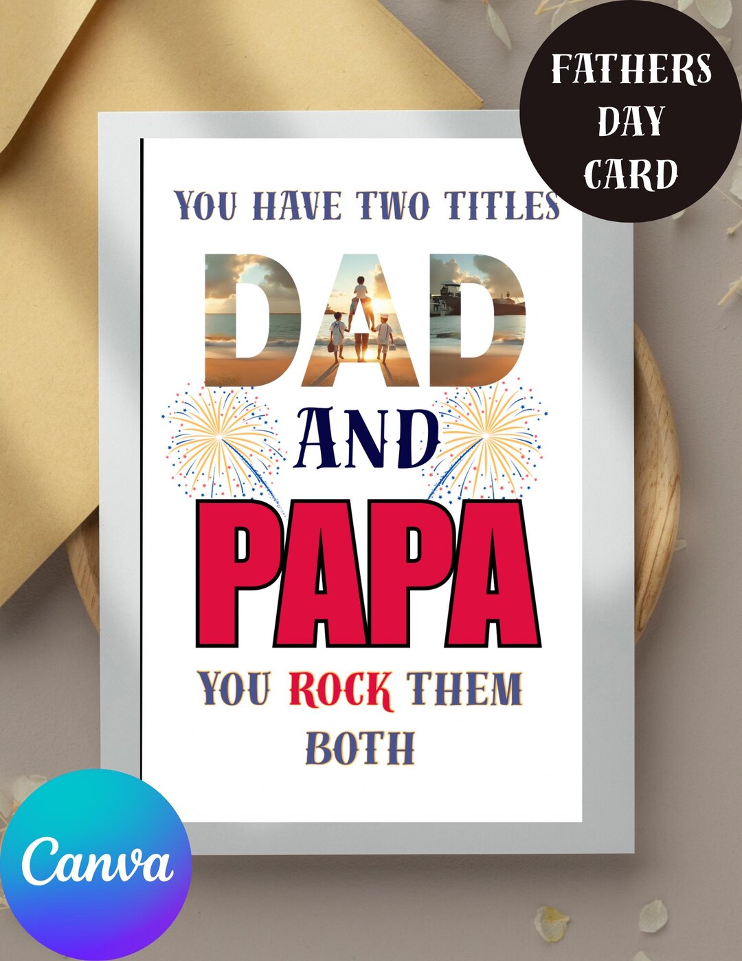 Printable Father’s Day Card From Kids, Foldable 11x8.5” Dad & Papa ...