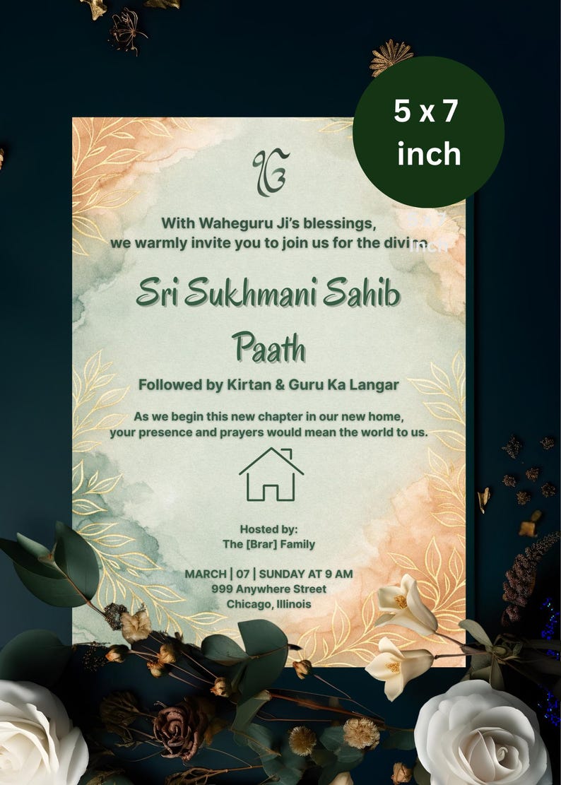 Sukhmani Sahib Invitation, Editable Invite for Akhand Path, Digital ...