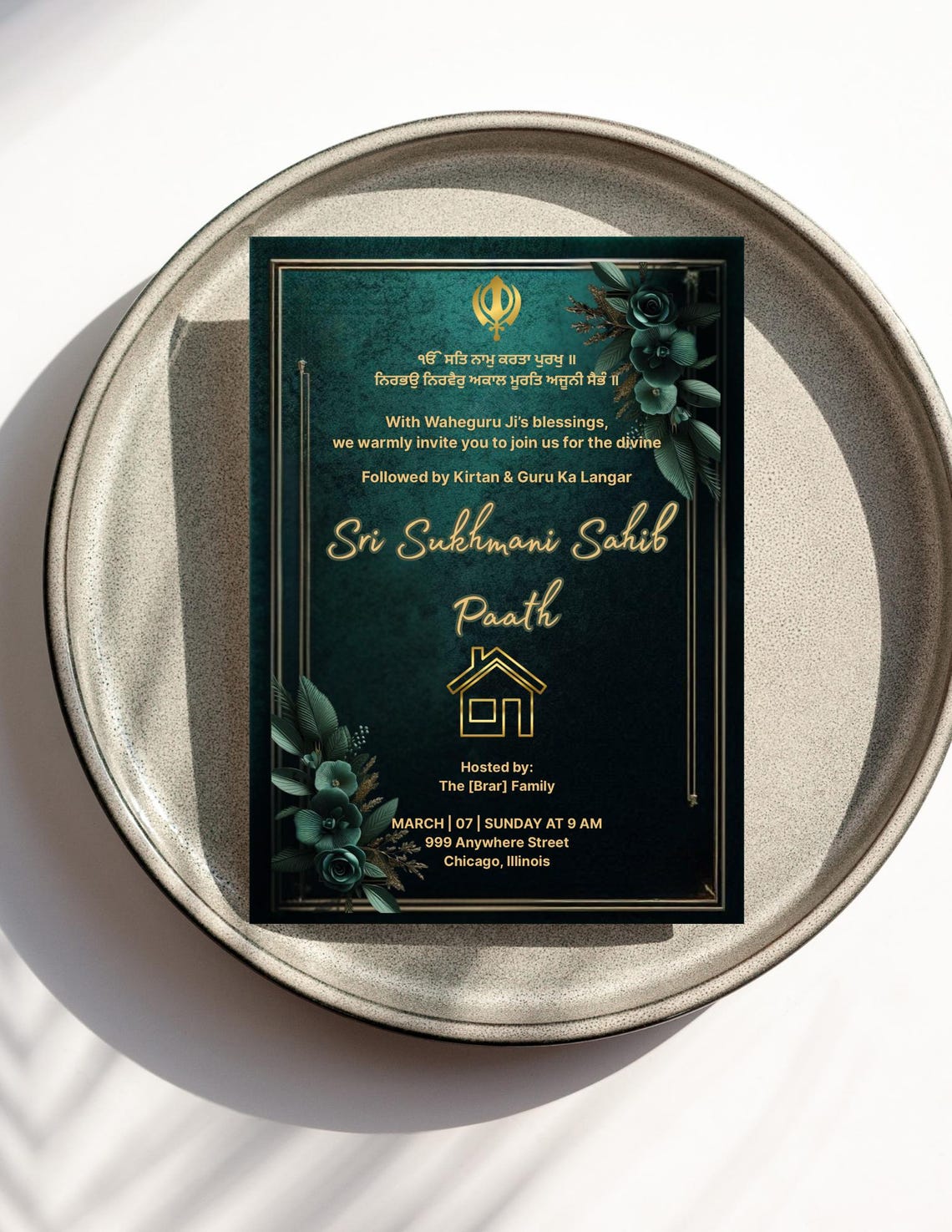 Sukhmani Sahib Invitation, Editable Invite for Akhand Path, Digital Invitation, Housewarming ...