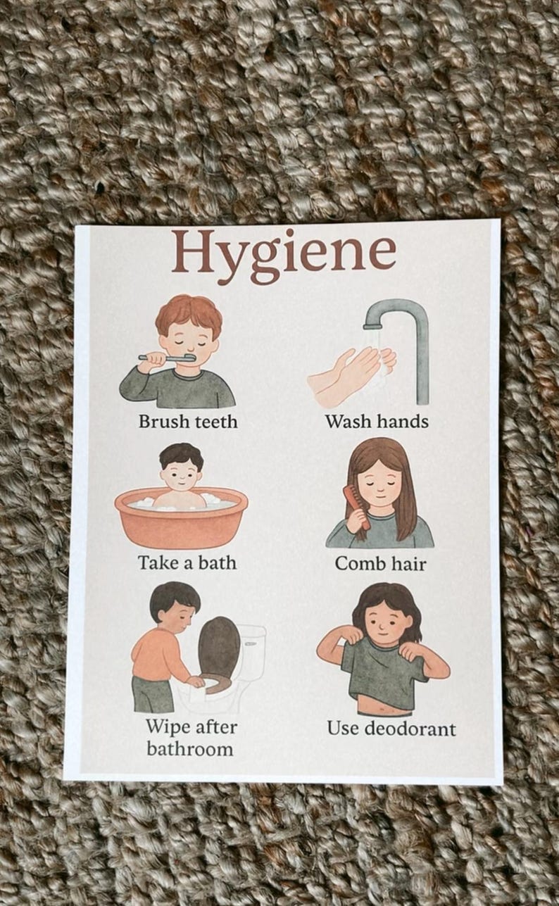 Hygiene Visual Board | Autism-friendly Daily Routine Chart | Printable ...