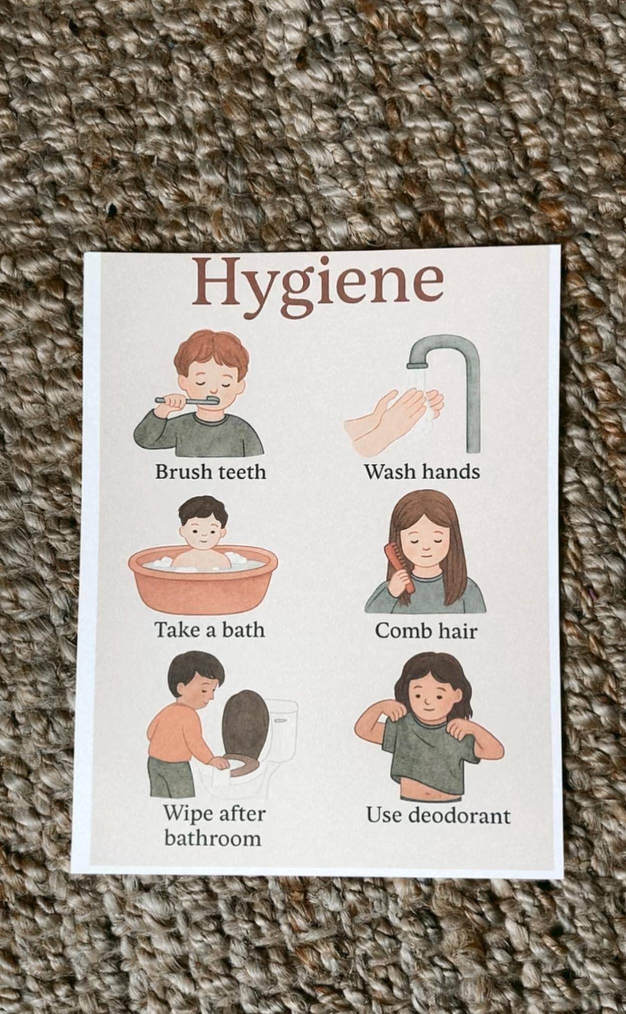 Hygiene Visual Board | Autism-friendly Daily Routine Chart | Printable ...
