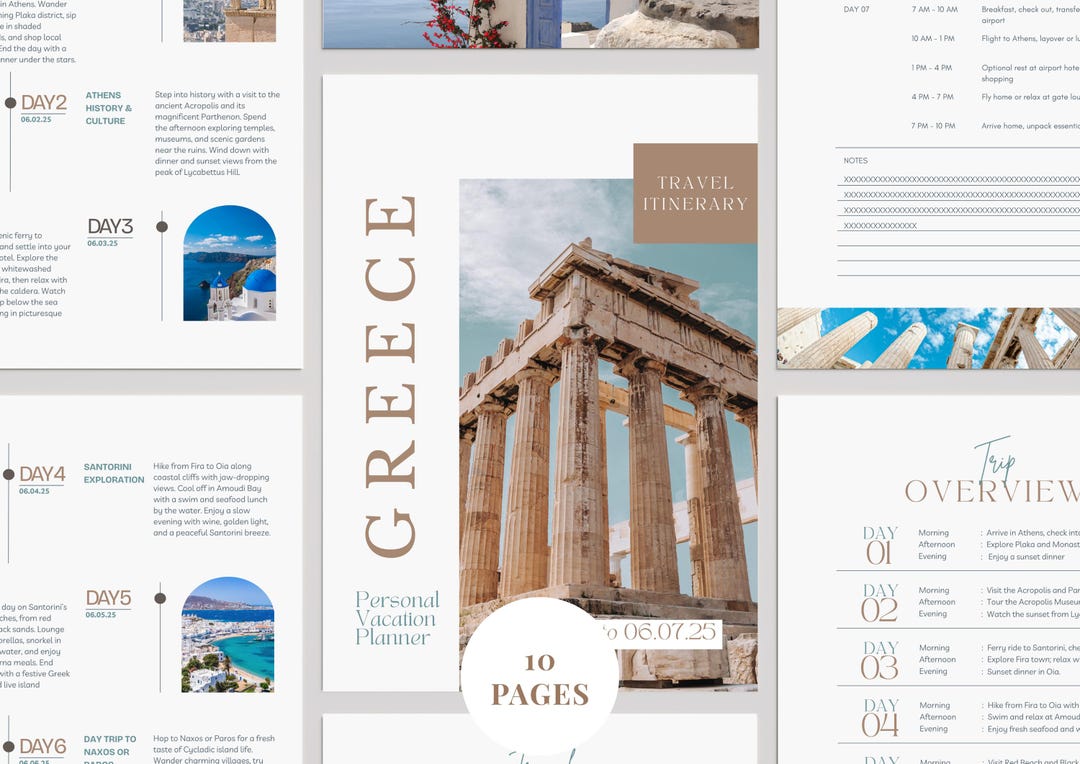 Editable Vacation Itinerary Template: Canva Travel Planner (digital ...