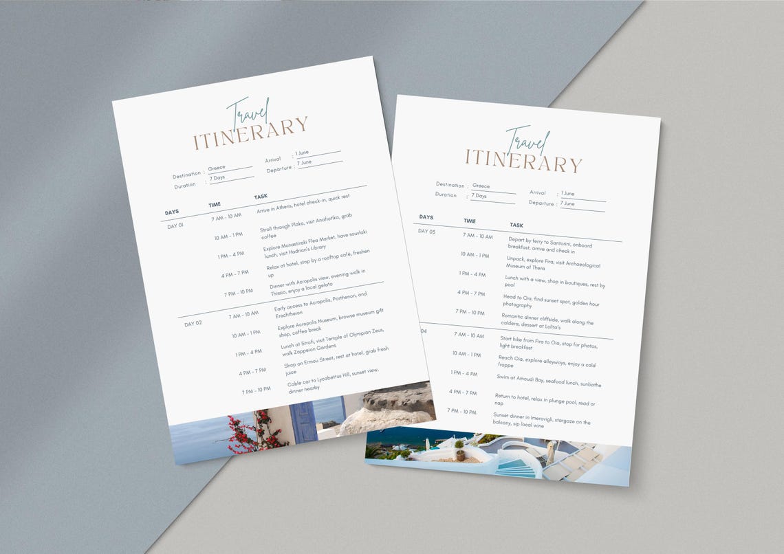 Editable Vacation Itinerary Template: Canva Travel Planner (digital ...