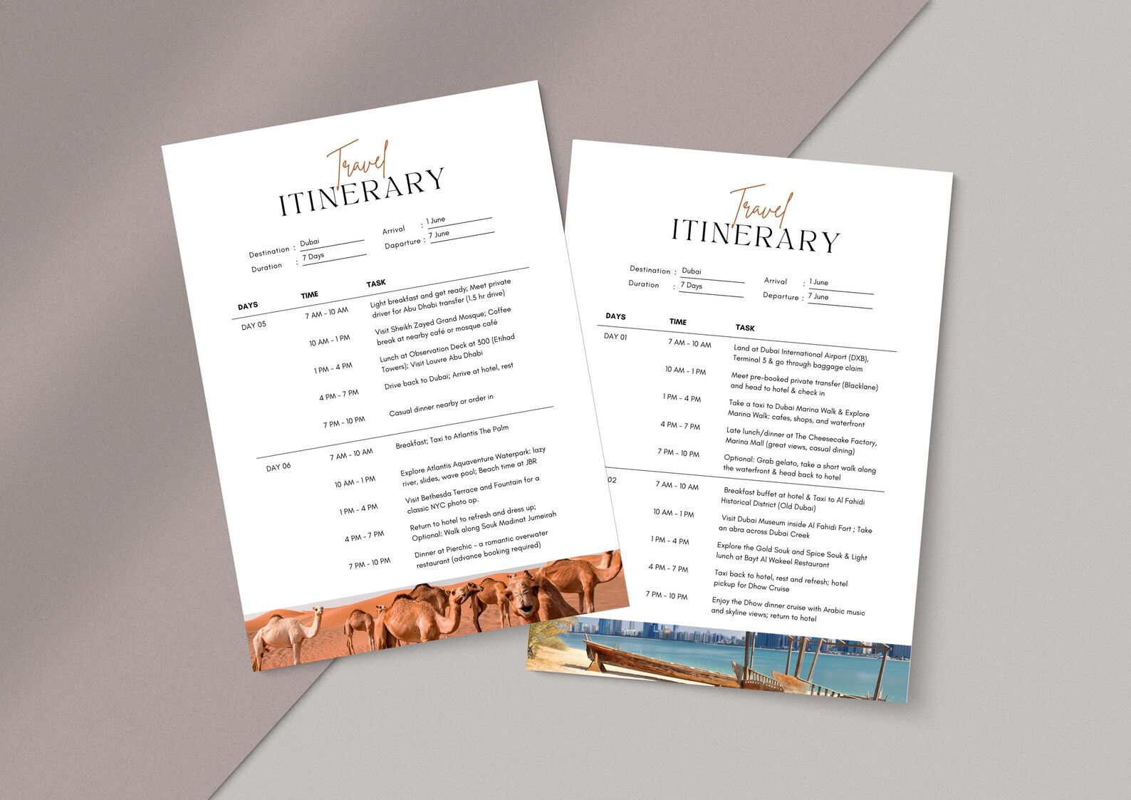 Editable Vacation Itinerary Template, Canva Holiday Trip Planner ...