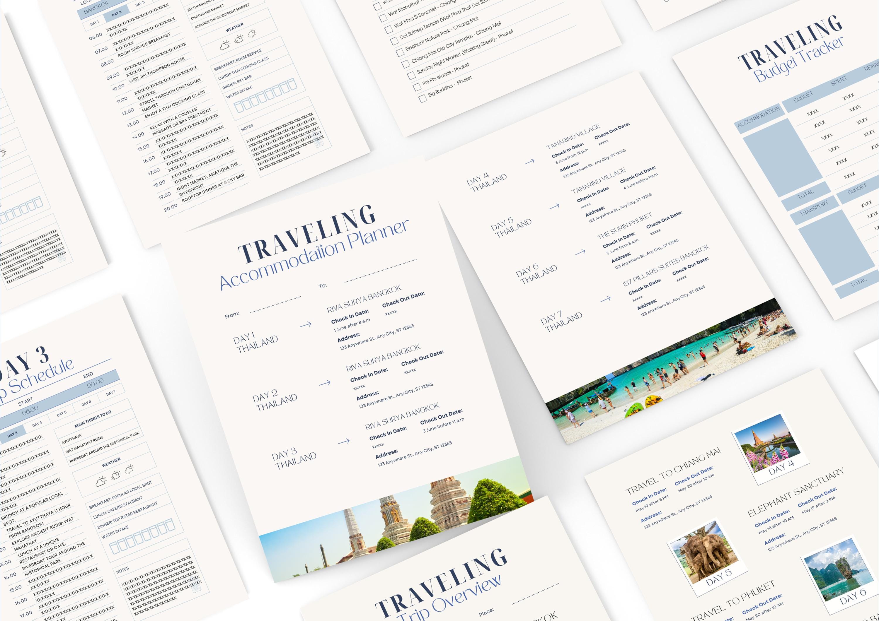 Editable Vacation Itinerary Template: Canva Travel Planner (digital ...