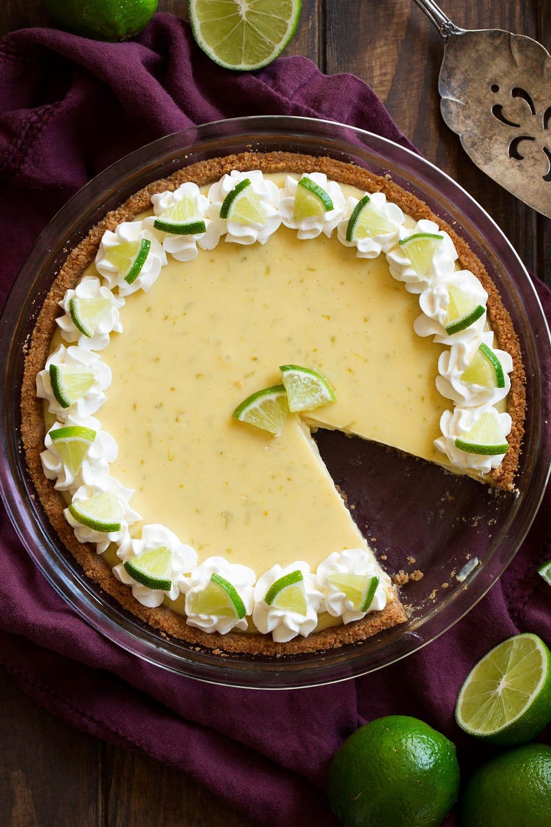 Key Lime Pie With Lime Wedge Garnish Easy Delish Pie for Beginners - Etsy