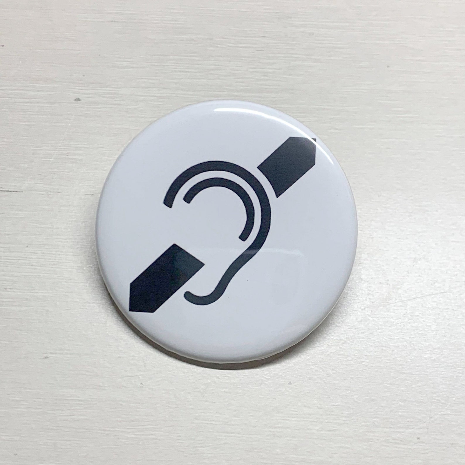 Hard of Hearing / Deaf Symbol Button | Etsy