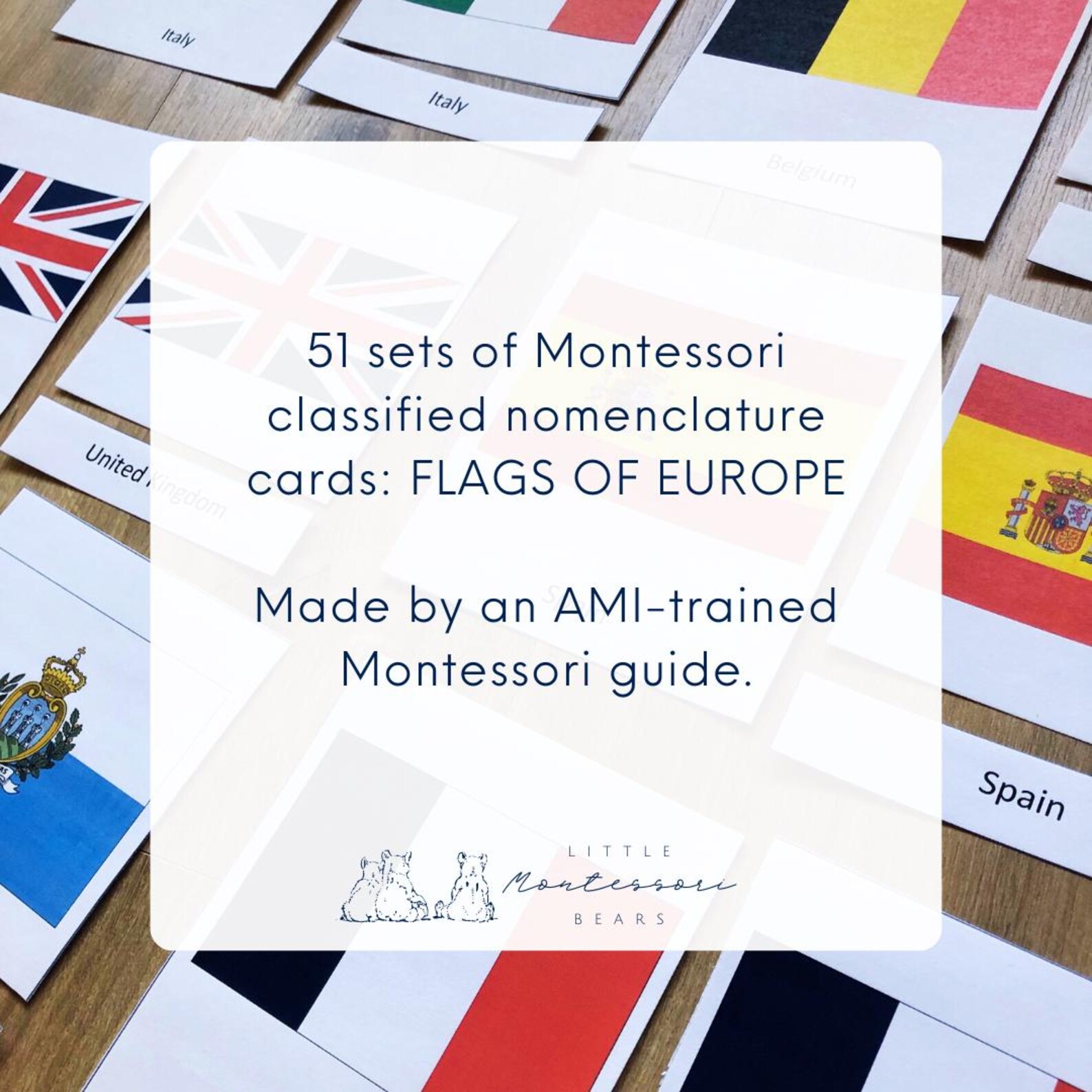 FLAGS OF EUROPE 51 Montessori Nomenclature Cards, Printable Pdf ...