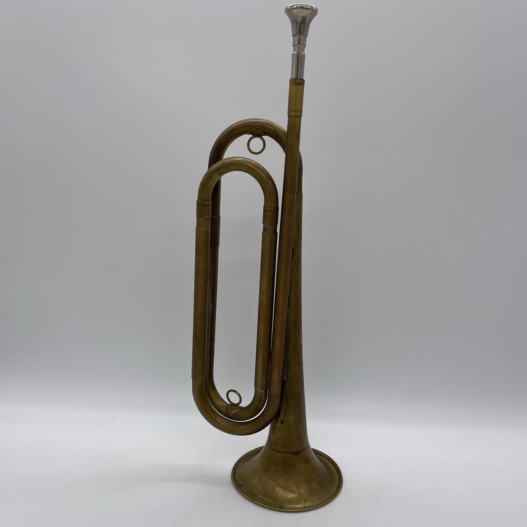 Vintage U.S. Regulation Brass Bugle With Mouthpiece Military 17" Made ...