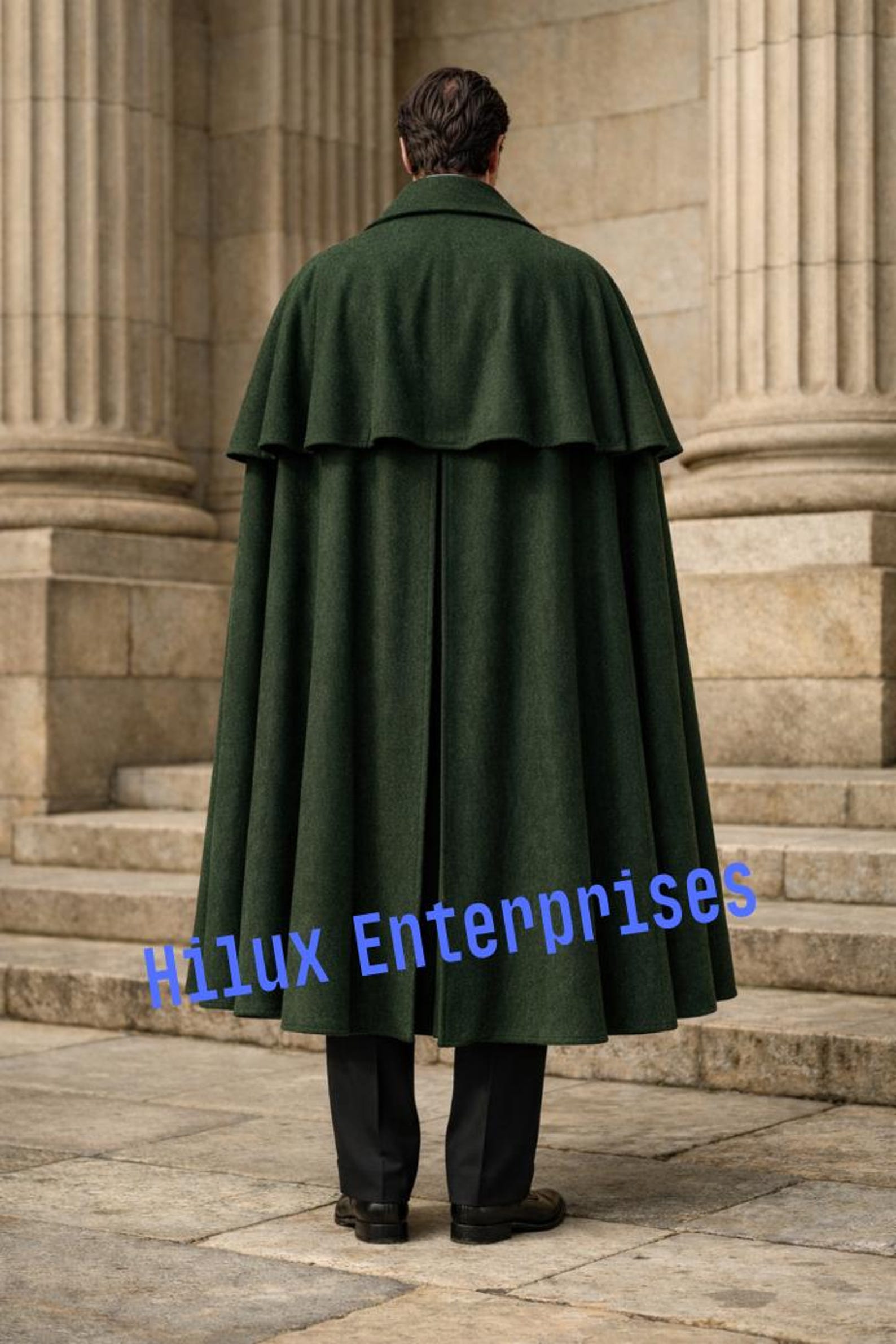 Regency Era Handmade Gentleman Cloak in Deep Green Wool | Aristocratic ...