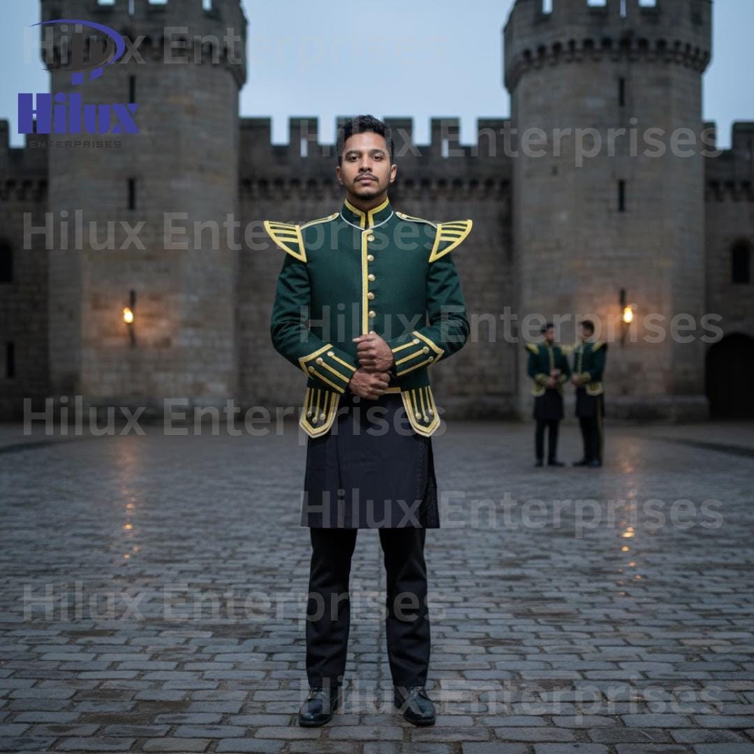 Men's Green Military Doublet Jacket, Napoleonic Tunic, Victorian ...
