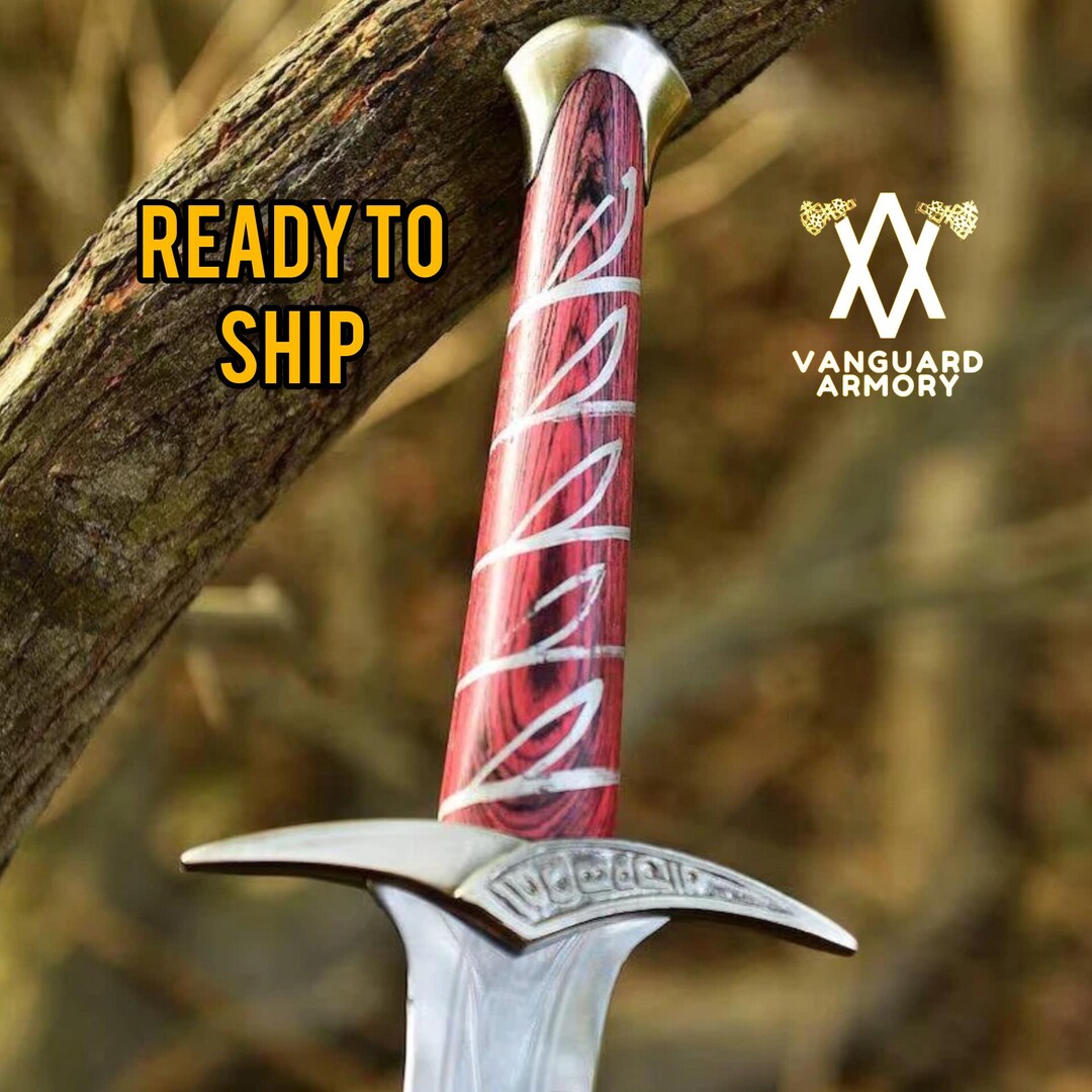 Handmade Elven Short Sword Replica: Antique Finish, Scabbard & Wall ...