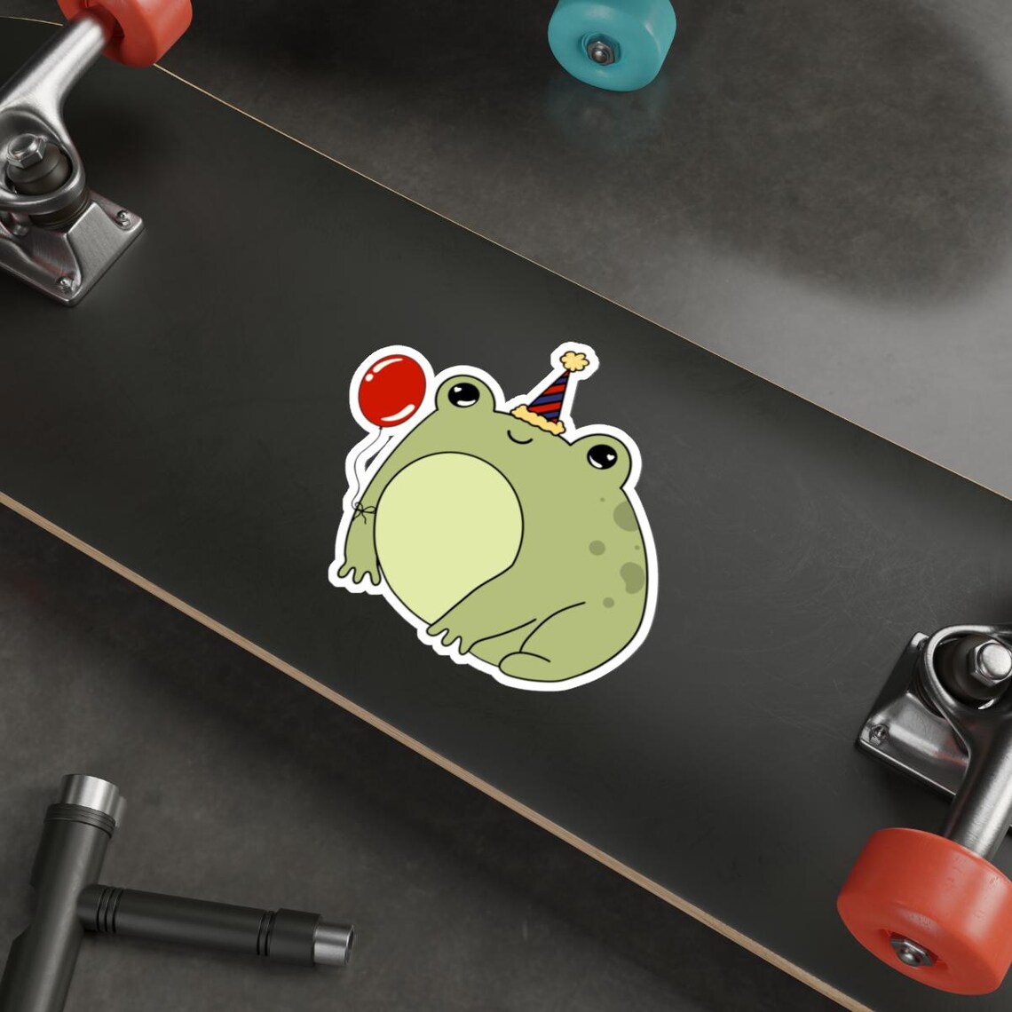 Cute Frog Party Die-cut Stickers, Fun Frog Birthday Decor, Laptop ...