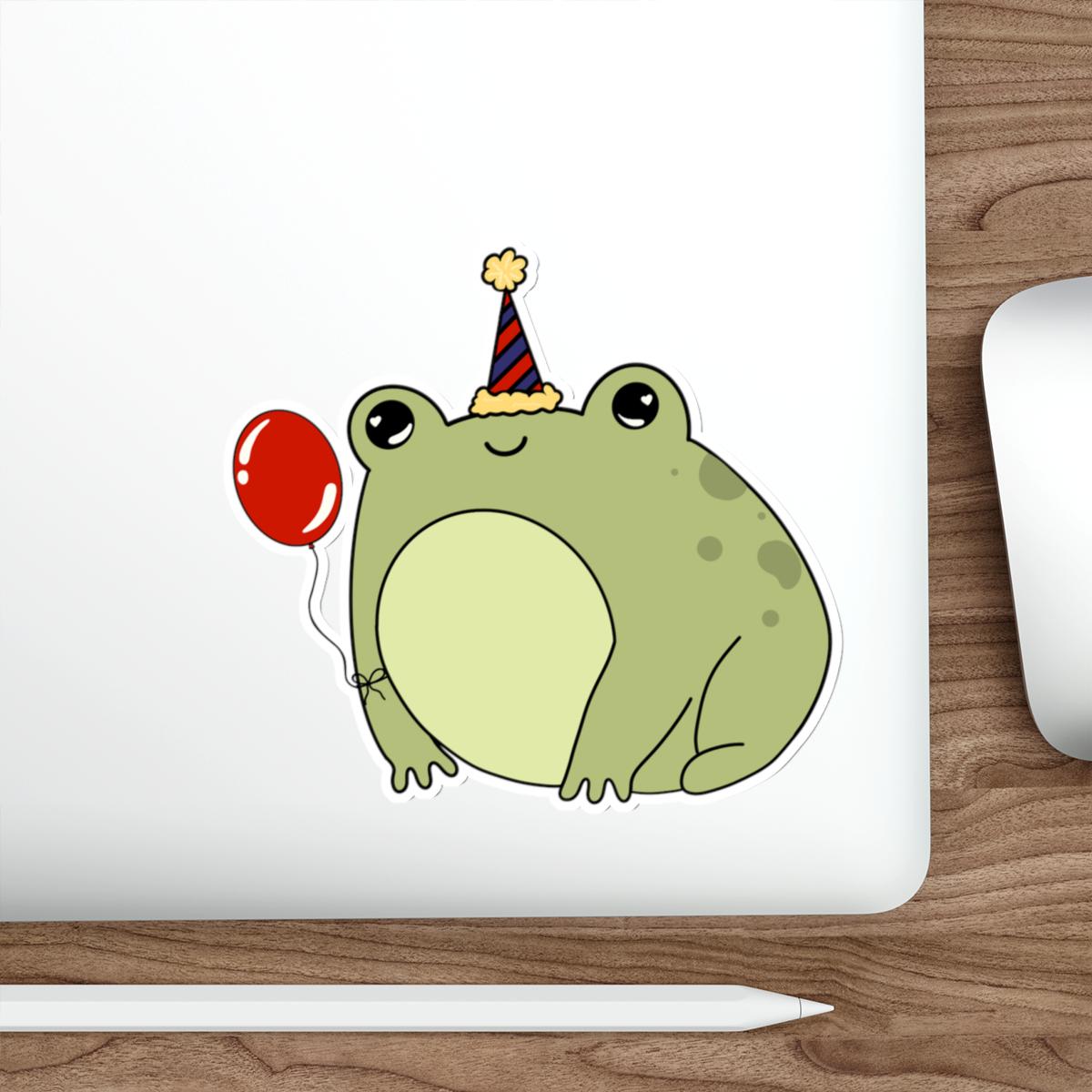 Cute Frog Party Die-cut Stickers, Fun Frog Birthday Decor, Laptop ...