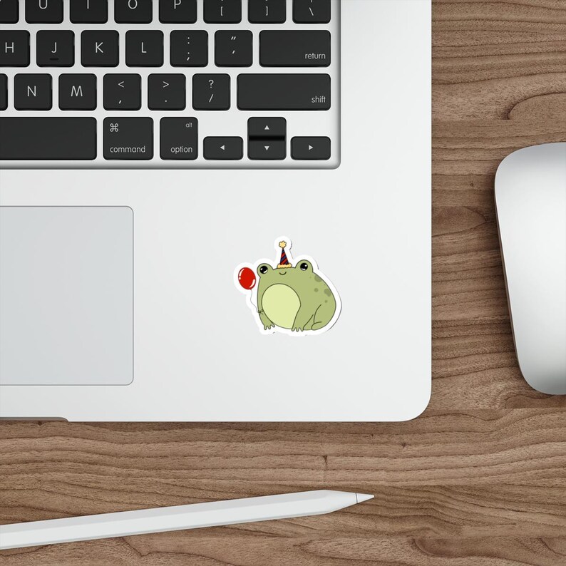 Cute Frog Party Die-cut Stickers, Fun Frog Birthday Decor, Laptop ...