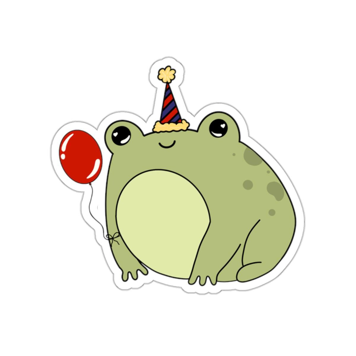Cute Frog Party Die-cut Stickers, Fun Frog Birthday Decor, Laptop ...