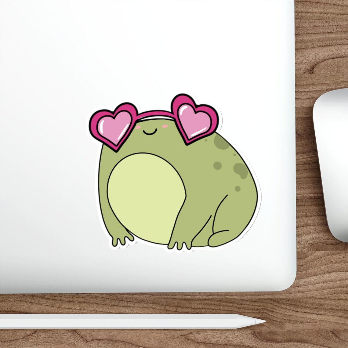 Cute Frog Love Die-cut Stickers, Adorable Frog Stickers, Heart Eyed ...