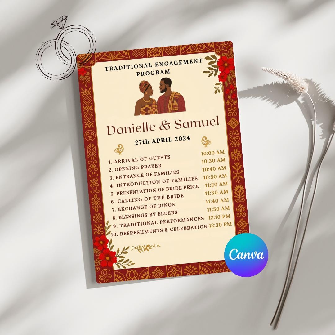 Ghanaian Traditional Engagement Program Template – Ghanaian Wedding ...