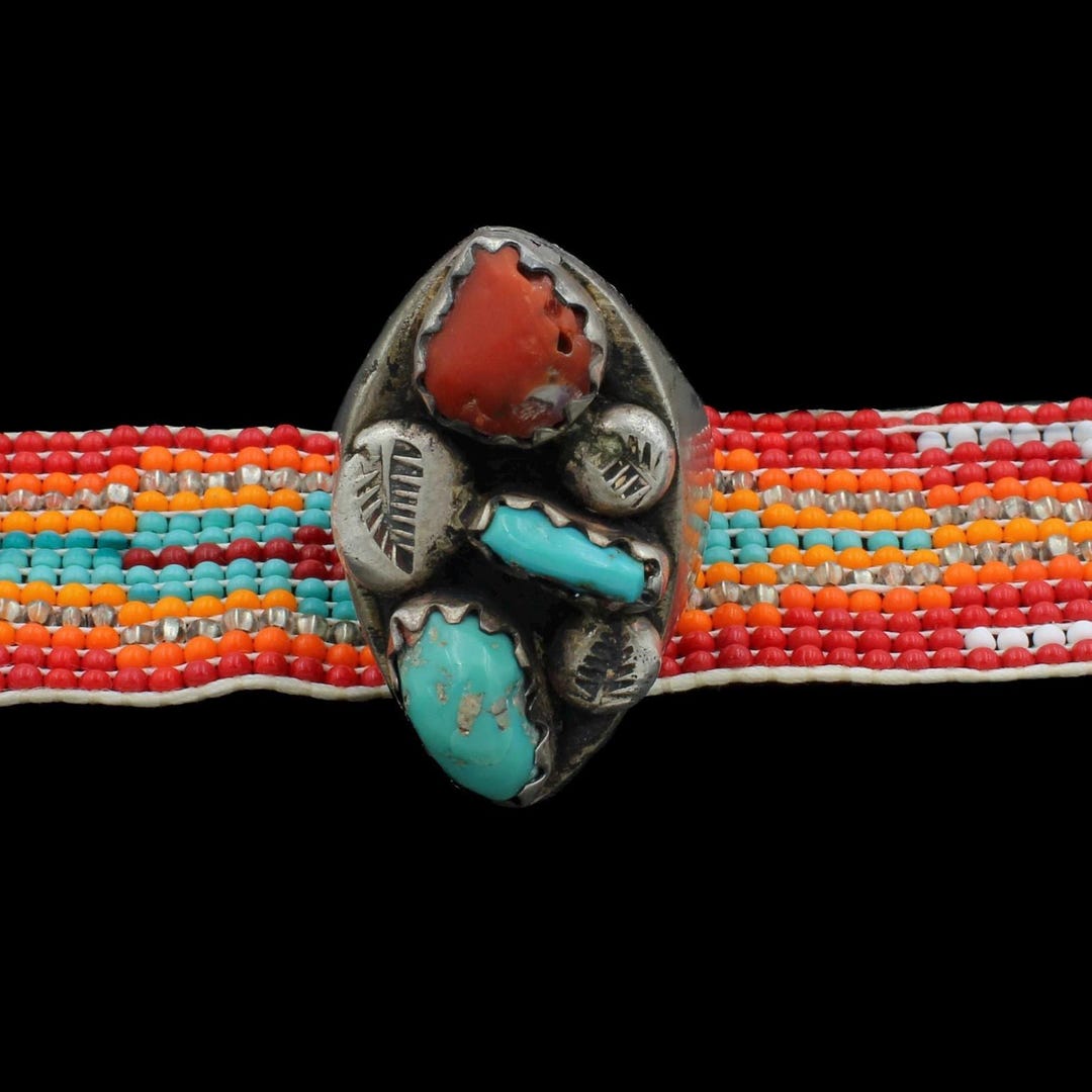 Native American Navajo Artist Padilla Signed Sterling Silver Turquoise ...