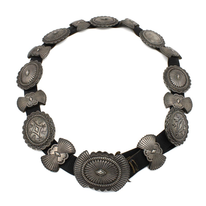 Navajo Gary Begay Sterling Silver Hand Stamped Carved & Filed Size 38 ...