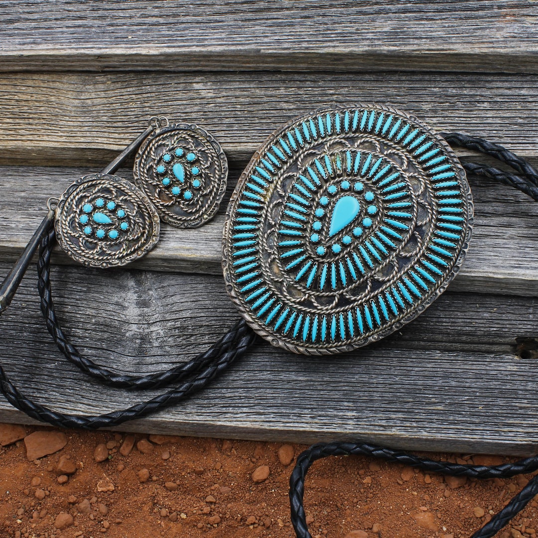 Navajo Elsie and Jason Yazzie Sterling Silver Turquoise Needle Point 46 ...